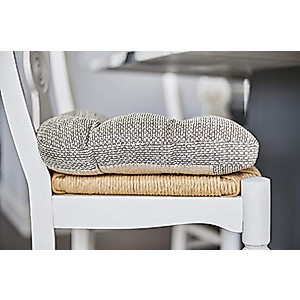 Klear Vu Tyson Gripper Universal Non-Slip Chair Cushions for Dining Room, Kitchen and Office Use, U-Shaped Skid-Proof Overstuffed Seat Pad, 15x15 Inches, 2 Count (Pack of 1), Natural