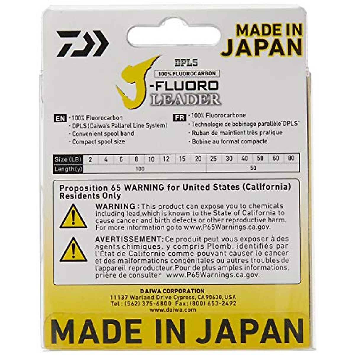 Daiwa J-Fluoro Fluorocarbon Leader - 60 Pound - 50 Yards, Multi, One Size