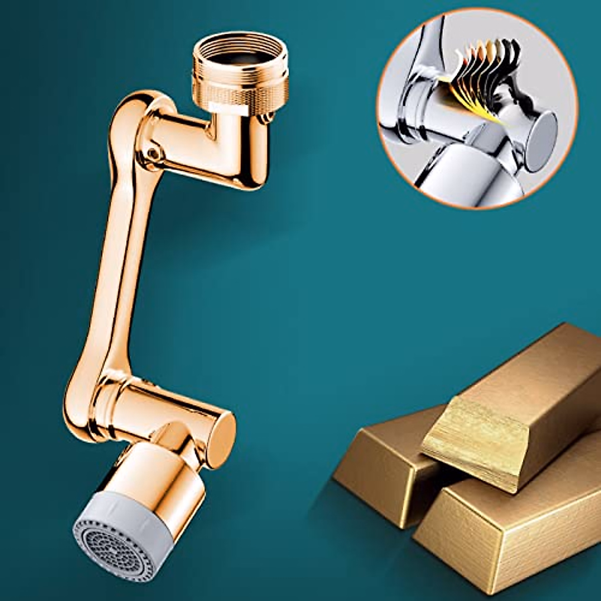 Faucet Extender for Kitchen Sink Universal,Faucet Extender for Bathroom Sink Brass,Universal Splash Filter Faucet 1080 Rotating,2 Water Outlet Modes