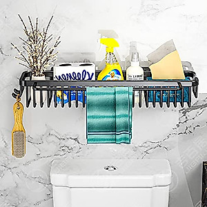 Shower Caddy Basket Shelf Pack of 2 - Self Adhesive and Drill Kitchen or Bathroom Organizer - Shower Shelves Space aluminum Shower wall caddy(Black)