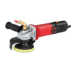 HaTur Wet Polisher 860W/110V Wet Buffer with 4'' Diamond Polishing Pad Low-noise Stone Polisher Variable Speed Buffing Machine for Concrete, Marble, Granite, Ceramic Tile