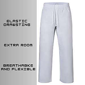 Knockout Fight Gear Karate Gi Kids & Adults Medium Weight Martial Arts Uniform Student Karate Gear With Free White Belt (White, 00 (3'9"-4'/50 lbs))