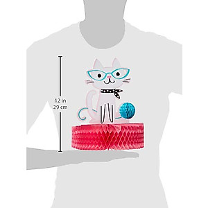 Creative Converting 329406 Cute Cats Honeycomb Centerpiece Party Supplies - 1 Pc Multicolor, 12" x 9"