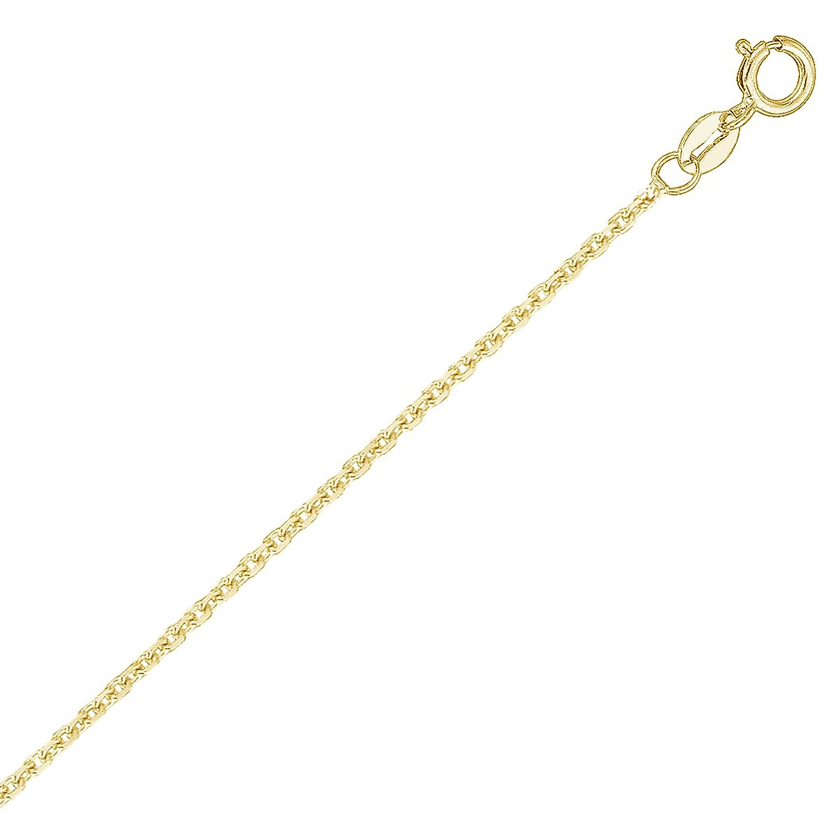 Ritastephens 14k Yellow Gold Cable Link Adjustable Chain Necklace 13" to 15" Inches