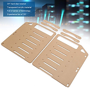 3.5in Hard Drive Bracket, Acrylic Hard Drive Bracket, DIY 3.5in Hard Disk Shelf HDD Transparent Cage, Support Fix Six 3.5 inch Hard Drives and Two 8cm Fans