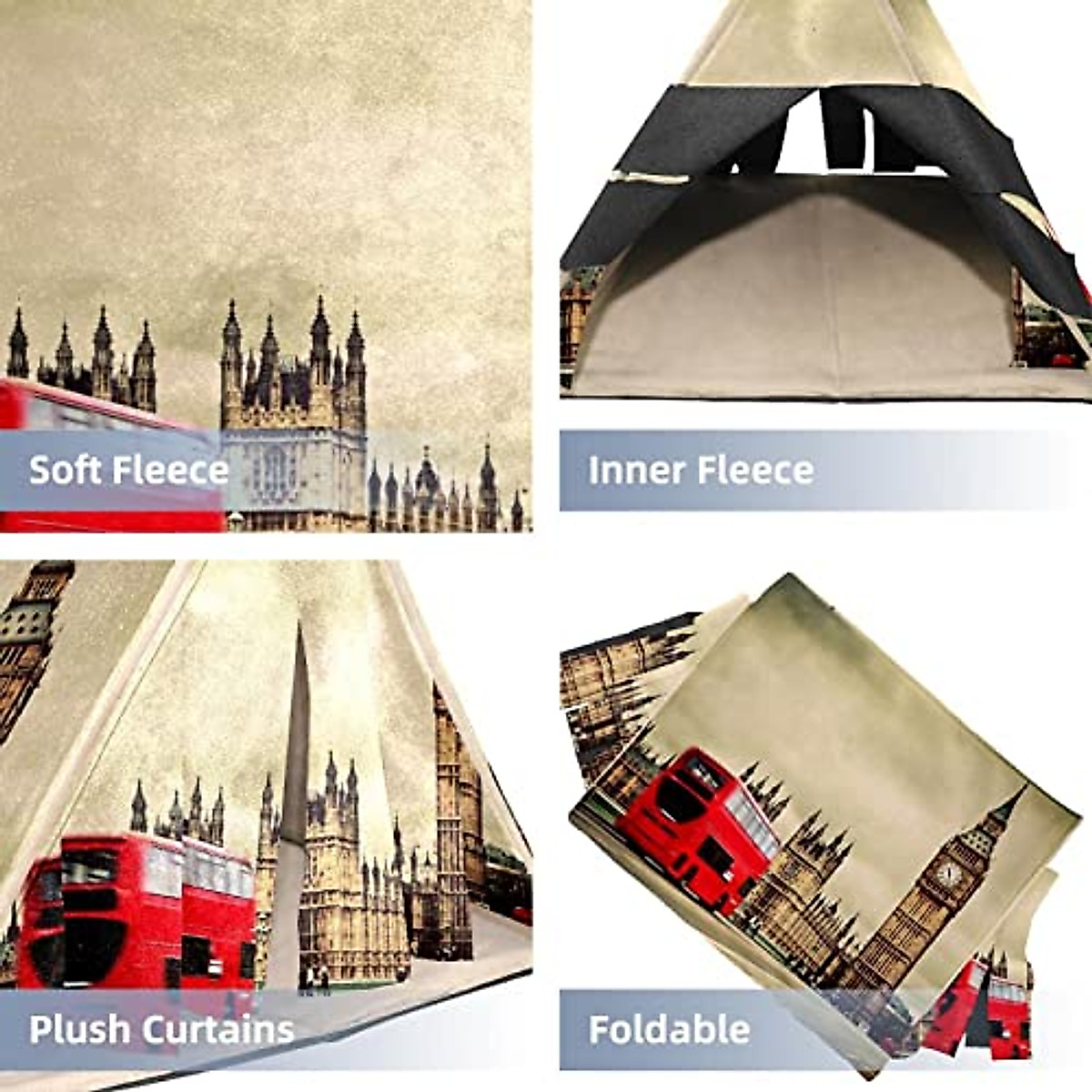 Small Pet Hideout London UK Red Bus and Big Ben Hamster House Guinea Pig Playhouse for Dwarf Rabbits Hedgehogs Chinchillas
