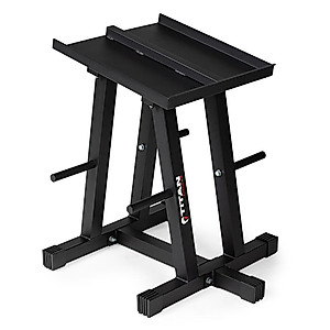 Titan Fitness Dumbbell Column Stand and Plate Tree, 260 LB Capacity, Organize Classic Dumbbells Power Block Dumbbells Loose Plates