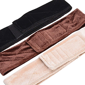 sansheng 3 Pack Wig Grip Band，Velvet Headband Scarf Head Hair Band Extra Hold Wig Adjustable Fastern,Stretch Cotton headband（3 colors）