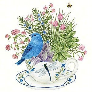 Alice's Cottage AC34461 Blue Bunting Flour Sack Towel (Set of 2)