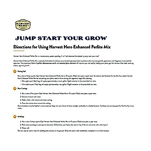 Harvest Hero Enhanced Perlite Soil Mix with Diatomaceous Earth & Essential Nutrients – Promotes Robust & Vigorous Growth for Indoor & Outdoor Plants, Transplanting, Garden Beds & Seedlings (16 QT)