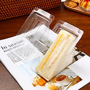 Cabilock 50pcs Sandwich Packing Boxes Food Containers Clear Sandwich Case Sandwich Triangle Boxes Take Out Containers for Sandwich Cake Dessert,Hamburger