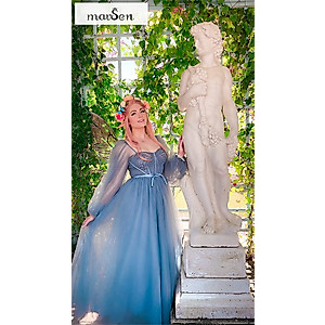 Puffy Sleeve Dress for Women Princess Dress Tulle Ball Gown Wedding Dress Hot Pink Size 22