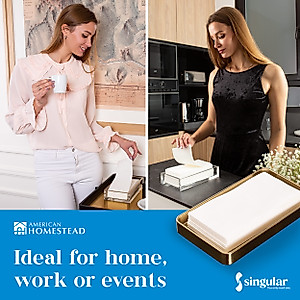 AMERICAN HOMESTEAD Disposable Hand Towels for Bathroom - White Linen-Like Guest Napkins - Ideal Paper Dinner Napkins or Bathroom Towels for Guests - 50 Count - Quilted - 15.5" x 12"