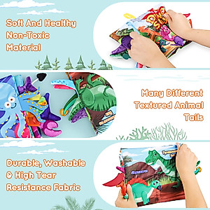 JGOBUB Baby Books,2PCS Early Development Interactive Baby Toys for 6-12 Months Boys Girls,Soft Crinkle Cloth Books for 0-3-6 Infants,Toddlers,Touch Feel Sensory Stroller Shower Toys Gifts for Newborn