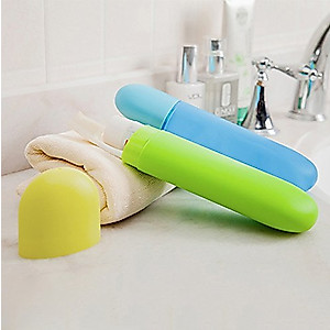 Cafurty 2 Pcs Toothbrush Toothpaste Travel Container Cases, Toothbrush Case Storage Box Holder with Hanger, Portable Spoon fork Storage Case for Travel, Family, Camping