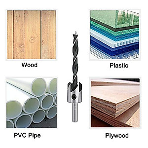 Utoolmart 4 in 1 Countersink Drill Bit Set, 3mm 4mm 5mm 6mm Quick Change Drill Bit with One Hex Key, Adjustable Carpentry Reamer Plated for Wood DIY, HSS