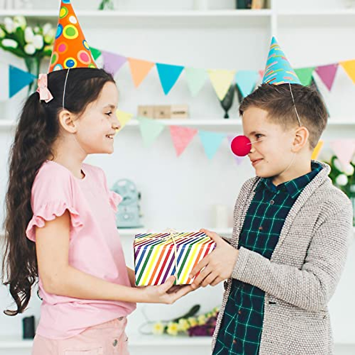WAPLIGHAL Birthday Wrapping Paper for Kids Boys Girls Adults Baby Shower - Gift Wrapping Paper with Rainbow Stripe, Colorful Stars, Streamers, "Happy Birthday" Letters -20 X 29 Inch Per Sheet (8 Folded Sheets), Easy to Store