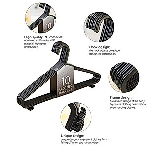 WALNUT 10 Black Clothes Rack Sets, Simple Style, Pressure-Resistant and Color-Resistant, Standard Size Clothes Racks to Save Space