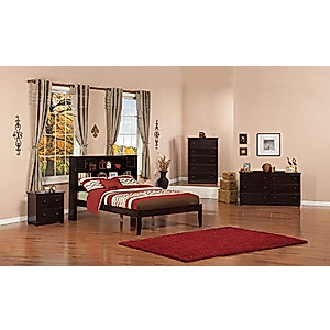 AFI Newport Full Platform Bed with Open Footboard and Turbo Charger in Espresso