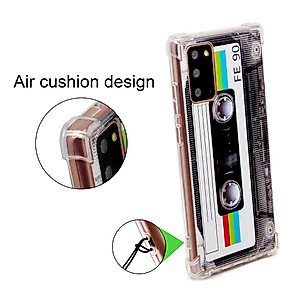 FAteamll Case for Galaxy Note 20,with Reinforced Corners TPU Soft Bumper Retro Cassette Tape Case Compatible with Samsung Galaxy Note 20