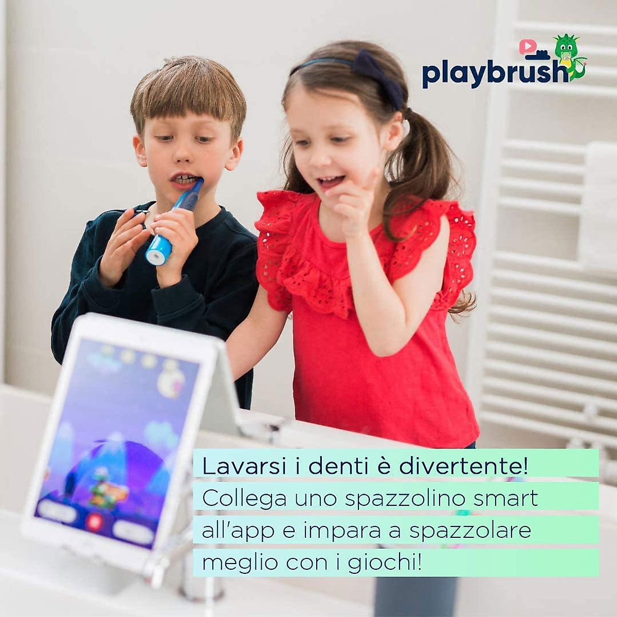 Playbrush Smart Sonic Kids Electric Toothbrush (Blue/Pink)