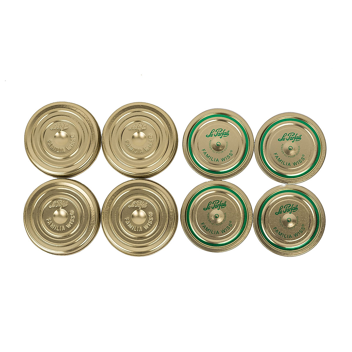 Le Parfait Familia Wiss Terrine Wide Mouth French Glass Jar w/Airtight 2-Piece System Gold Lids | Ideal for Canning, Food Storage, Meal Prep, Cake Jar & DIY Crafts| 32oz Quart (Pack of 4) 1L