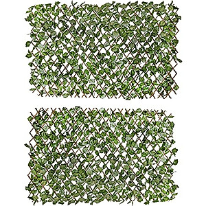 Verseo Artificial Ivy Privacy Fencing System, Faux Ivy Vine & Willow Branch Lattice, Adjustable Ivy Wall Privacy Screen, Expandable Horizontal or Vertical up to 96" (Set of 2, for 192" of Coverage)