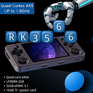 RG353M Handheld Game Console Aluminum Alloy CNC Support Dual OS Android 11+ Linux, 5G WiFi 4.2 Bluetooth 3.5 Inch IPS Multi-Touch Screen 64G TF Card 4420+ Classic Games