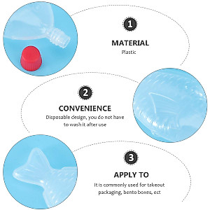 Abaodam Seasoning Containers 100pcs Bento Soy Sauce Case Container Vinegar Dispenser Bottles Plastic Condiment Bottles for Sushi Sashimi Salads Fish 8ml