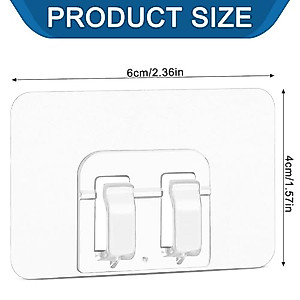 Qianyu 20 Pack Adhesive Hooks for Hanging Heavy Duty Removable Waterproof Transparent Reusable Seamless Self Adhesive Utility Wall Hooks Perfect for Bathroom Kitchen and Home Improvement