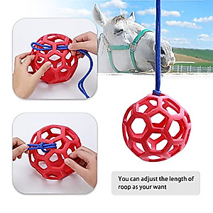 Woiworco 2 Packs Horse Hay Balls Horse Treat Ball, Goat Feeder Toys, Slow Feed Hay Balls Horse Toy Balls, Hanging Feeding Balls Horse Stall Toys for Horse Goat Feeding, and Relieve Stress