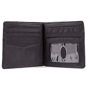 Big Skinny Men's World Bi-Fold Slim Wallet with Zippered Pocket, Holds Up to 35 Cards, Black