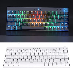 68 Keys Mechanical Keyboard, N Key Rollover ABS 1800mAh Battery White 68 Keys Mechanical Keyboard for Gaming for Office for Home(Linear Action Switch)