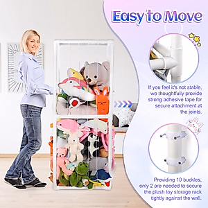 Essenhome Extra-Large Stuffed Animal Zoo Storage, Thicker Tube Holder – Elegant, Furniture-Grade PVC Design for Playroom/Nursery, Ideal Kids' Birthday Gift! (Extra Large Two-Storey)