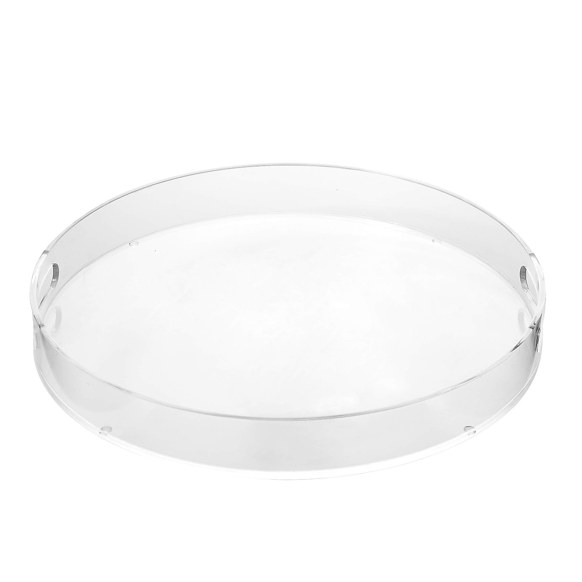 Artmaze Clear Sturdy Acrylic Round Tray with Handles,Spill Proof,for Kitchen (16 inch)