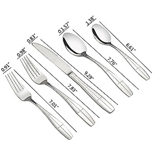 Eagrye 30-Piece Flatware Set, Stainless Steel Silverware, Service for 6