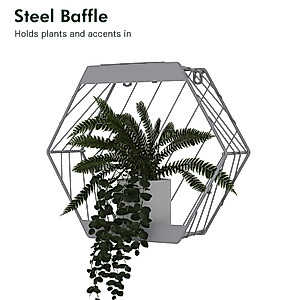 Grand patio Outdoor Leiden LED Solar Hexagon Wall Sconce Planter, with Dusk to Dawn Sensor Decor Wall Lighting for Garage Doorway Patio Yard, Cement Grey (L-Linear)