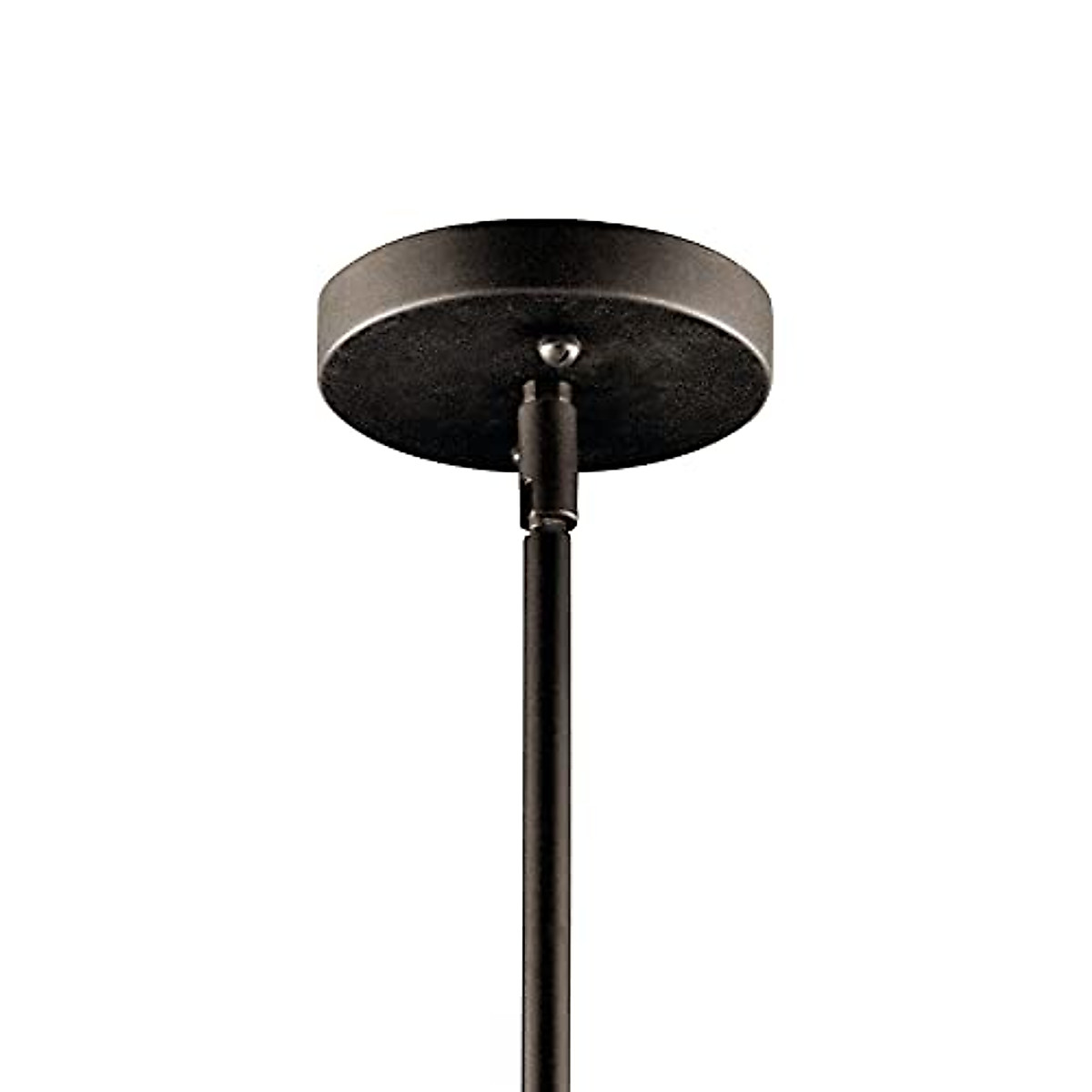 Kichler Convertible 24" 3-Light Pendant and Semi Flush Mount Fixture in Olde Bronze, Traditional Ceiling Light with White Microfiber Shade for Kitchen, Bedroom, or Hallway, (24" W, 6" H), 42122OZ