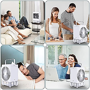 Personal Air Cooler, Portable Air Conditioner Fan with 1/2/4/8H Timer, Operated 3 Wind Speeds & 3 Refrigeration, Ice Cooler Fan for Home Bedroom Office Outdoor