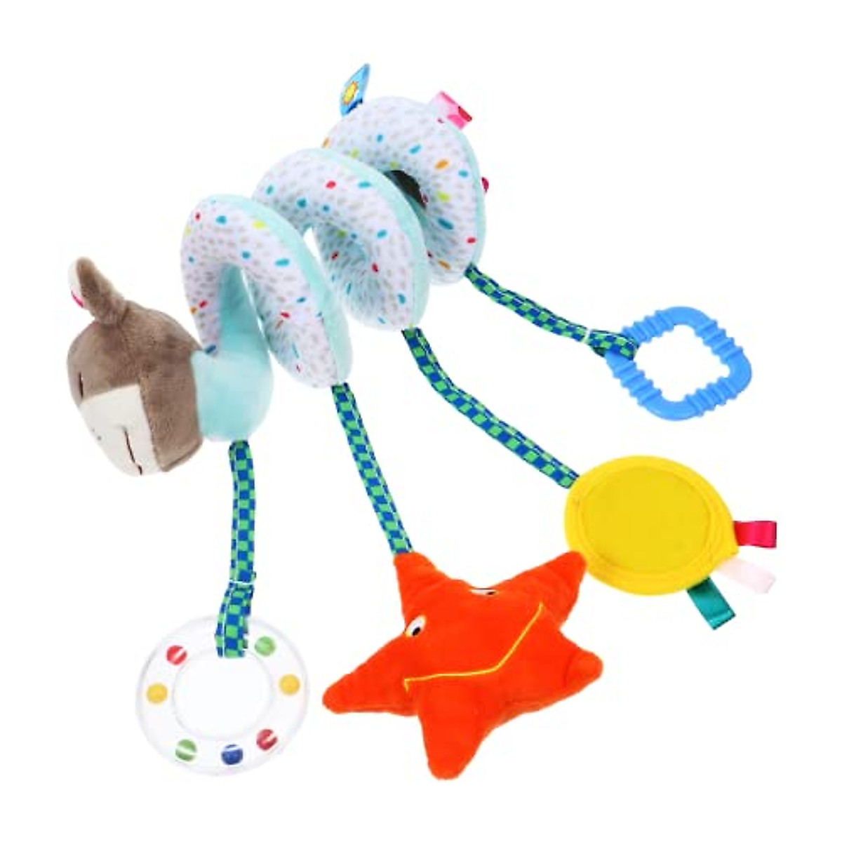 ibasenice Baby Stroller 6 pcs Doll Bed Childhood Boys Plaything Educational Early Plush Crib Worm Pendant Animal Kids Bell Girls Car Theme Bar Funny Around Adorable Mobile Rattle Ster Baby Toys