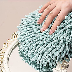 GTONEE 7pcs Soft Chenille Hanging Hand Towels ,Quick Dry Hand Bath Towel, Cute Hedgehog Hand Towel, Bathroom Hand Towels with Hanging Loop, Absorbent Kitchen Hand Towels, Dustproof No Dandruff