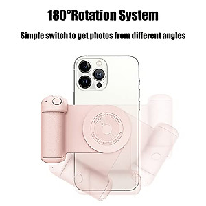 Magnetic Camera Handle Bluetooth Bracket, 2023 New Phone Camera Grip Handle Holder, Smartphone Selfie Grip Bluetooth Stabilizer Mount (Rechargeable, Black)