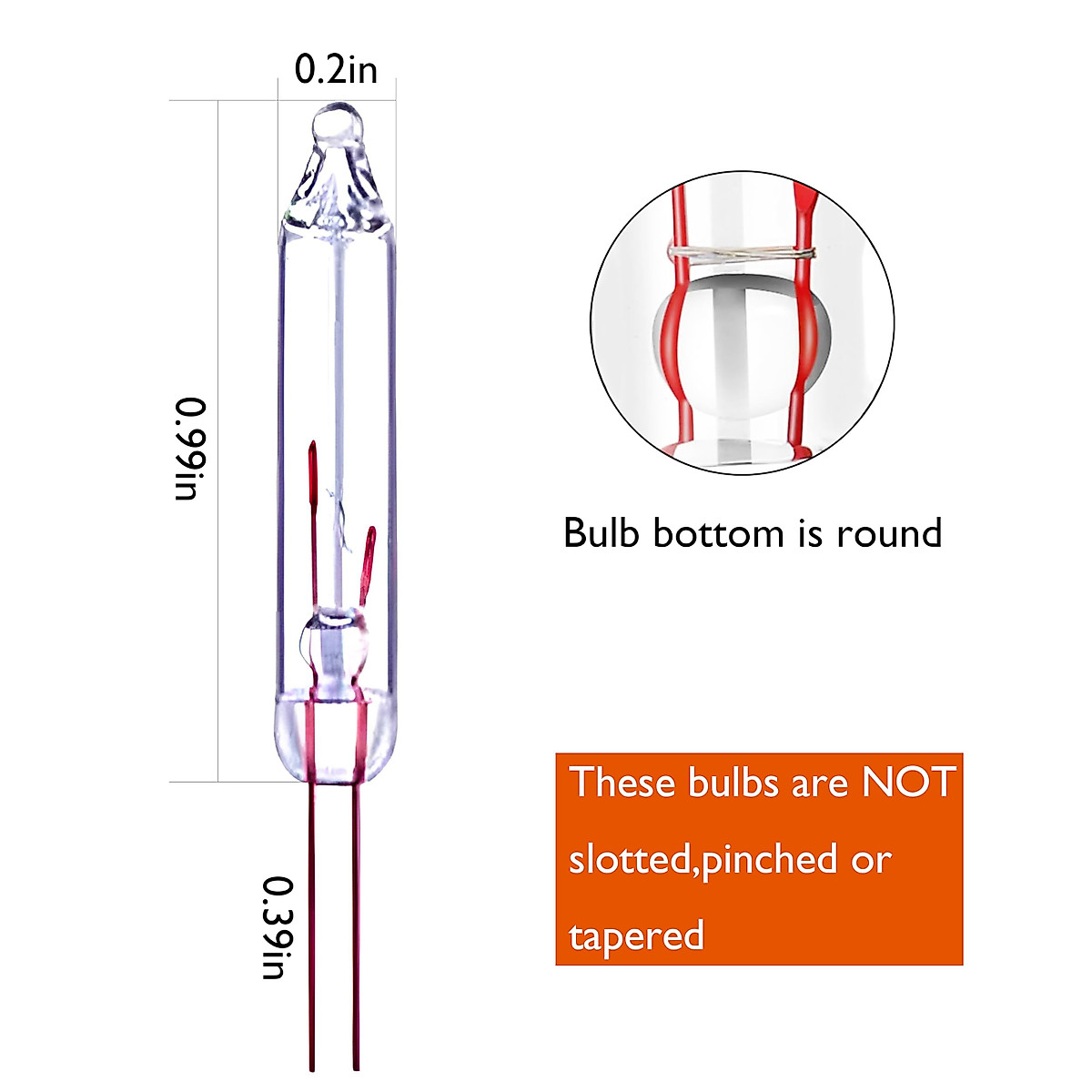 Christmas Replacement Mini Light Bulbs 2.5 Volt 0.17 Ampere 0.42 W Clear Glass Bulbs for Christmas Trees Decorative Light Supplies (120 PCS)