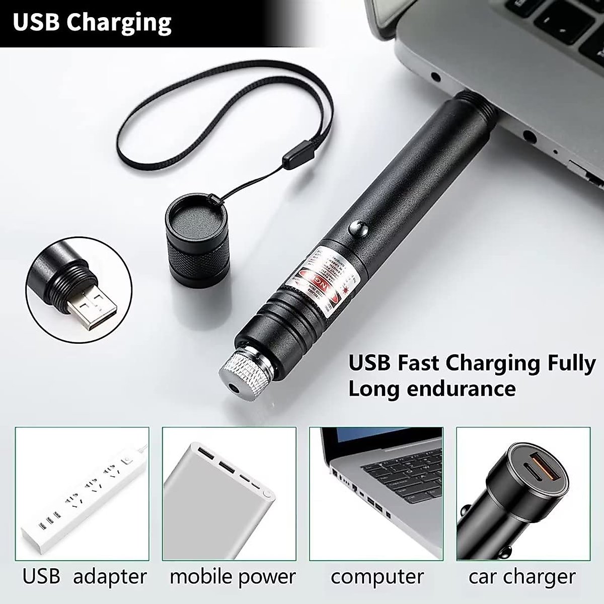 Cowjag Laser Pointer, Long Range Red Laser Pointer,Laser Pointer High Power Pen, Red Pointer Rechargeable for Hiking, Cat Laser Toy USB Charge(Red Light)