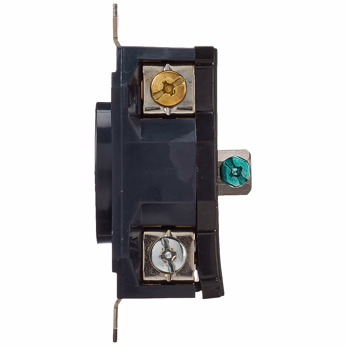 Leviton 2810 30 Amp, 120/208 Volt- 3PY, Flush Mounting Locking Receptacle, Industrial Grade, Grounding, V-0-Max, Black