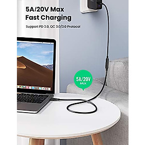 UGREEN USB Type C Extension Cable (10Gbps), USB 3.2 Type C Male to Female Fast Charging, Thunderbolt 3 Compatible with MacBook Pro iPad Pro Dell XPS Surface Switch DJI Mavic Dongle Hub,3FT