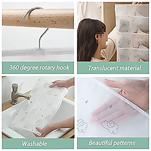 Anller Hanging Shelves, Dual Sided Wall Shelf Wardrobe Storage Bags, Closet Hanging Pockets with Rotating Metal Hanger, for Bra Socks Underwear Underpants, 2 Pack