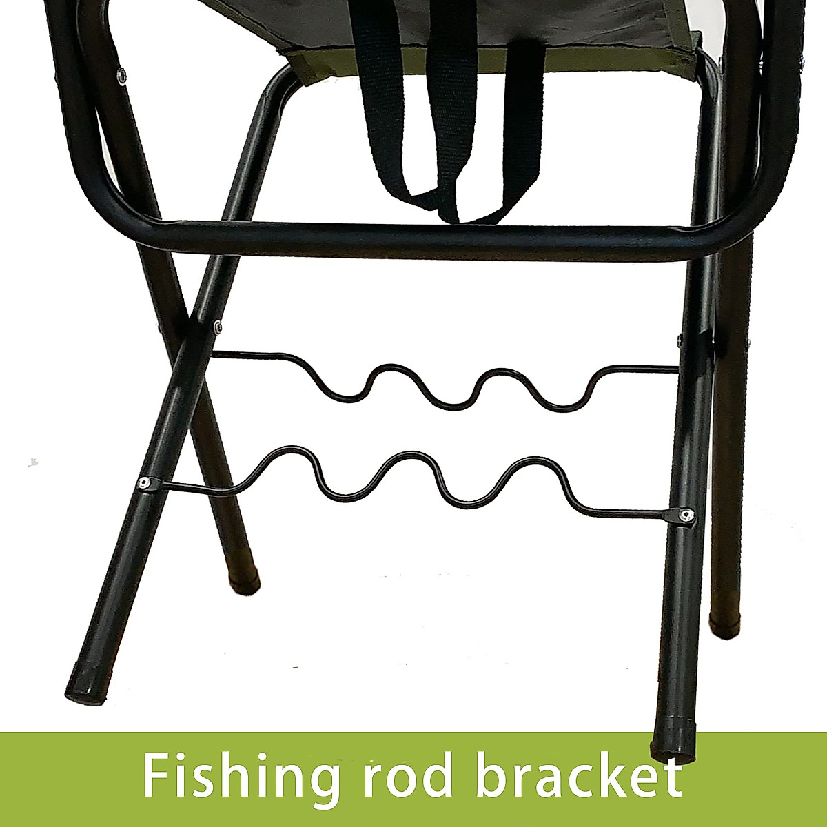 LEADALLWAY Folding Fishing Chair with Rod Holder,Green