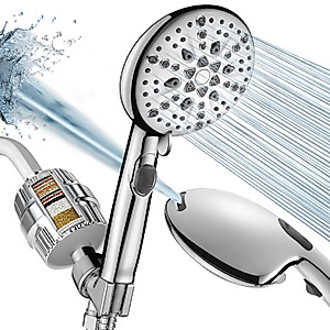 Cobbe High Pressure 9-Modes Filtered Shower Head - with 20 Stage Shower Filter for Hard Water, Removes Chlorine and Harmful Substances, Built-in Power Spray, Chrome