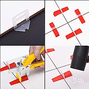 Tile Leveling System Tiles Leveler Spacers - Lippage free tile and stone installation for PRO and DIY - 400-Piece Leveling Spacer Clips (1/8 Inch)